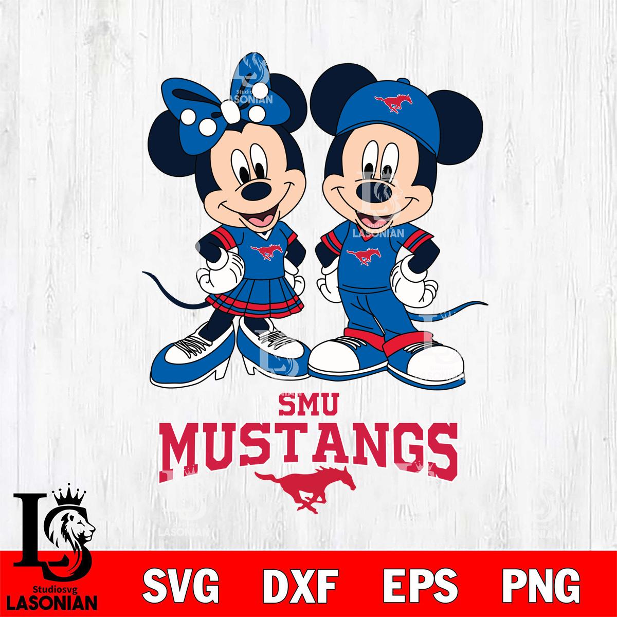 SMU Mustangs Mickey Minnie Mouse rugby ball – lasoniansvg