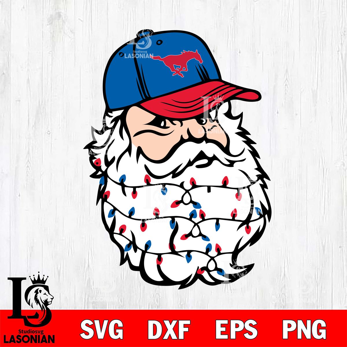 SMU Mustangs Santa Claus Face – lasoniansvg