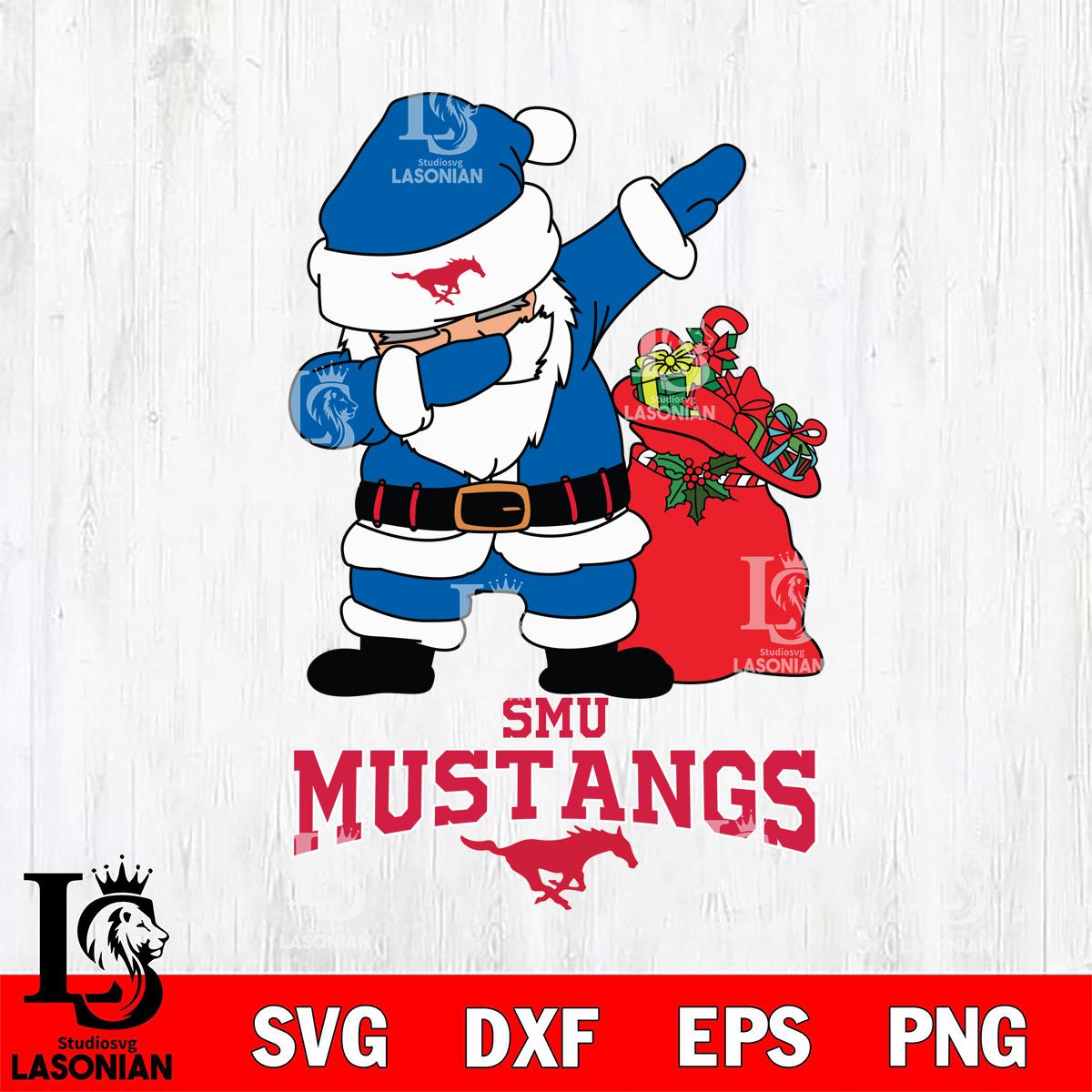 SMU Mustangs Santa Dabbing Christmas – lasoniansvg