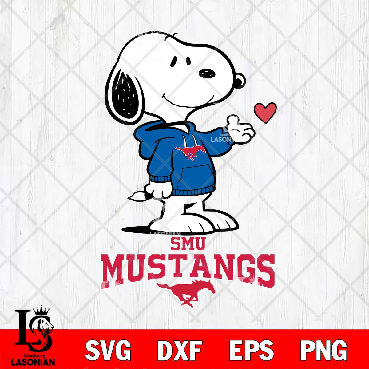 SMU Mustangs Snoopy cute valentine File cut , Criucut , Silhouette ...