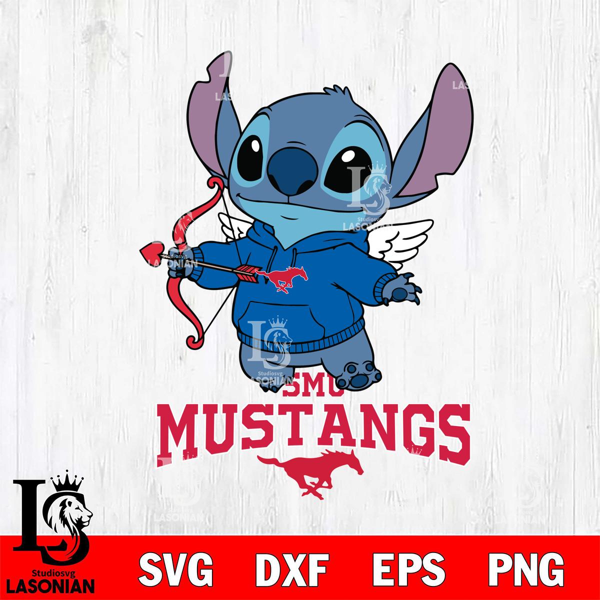SMU Mustangs Stitch Cupid Digital Download, NCAA SVG DXF EPS PNG PDF ...