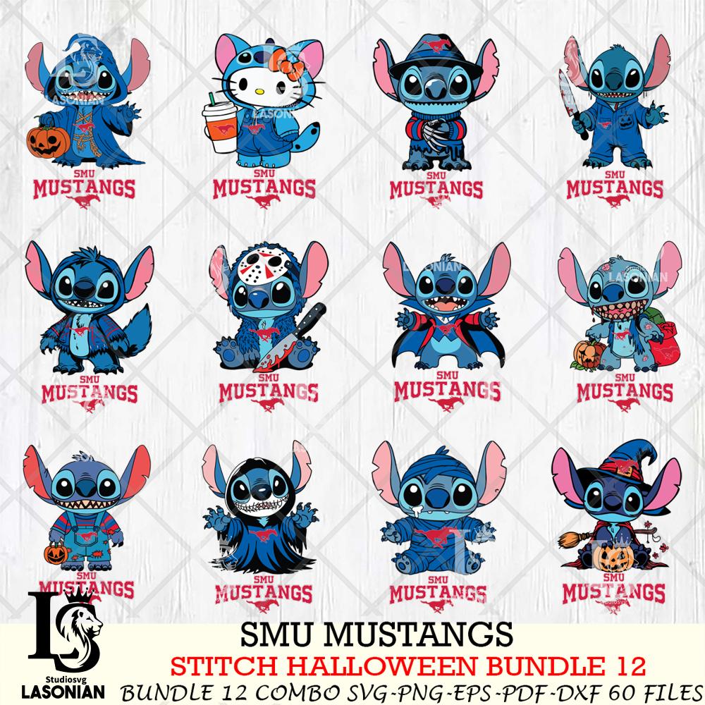 SMU Mustangs Stitch Horror Bundle 12 SVG – lasoniansvg