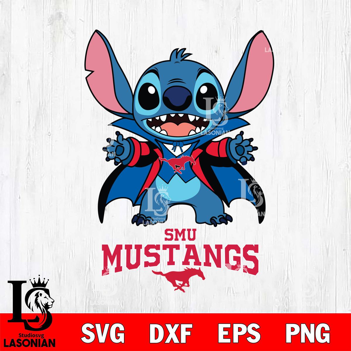 SMU Mustangs Stitch Vampire halloween – lasoniansvg