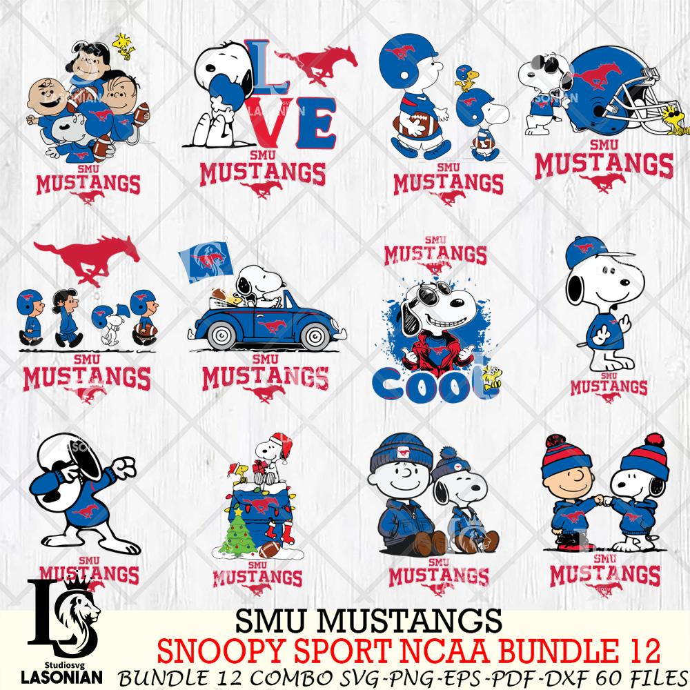 SMU Mustangs Snoopy NCAA Bundle 12 SVG – lasoniansvg
