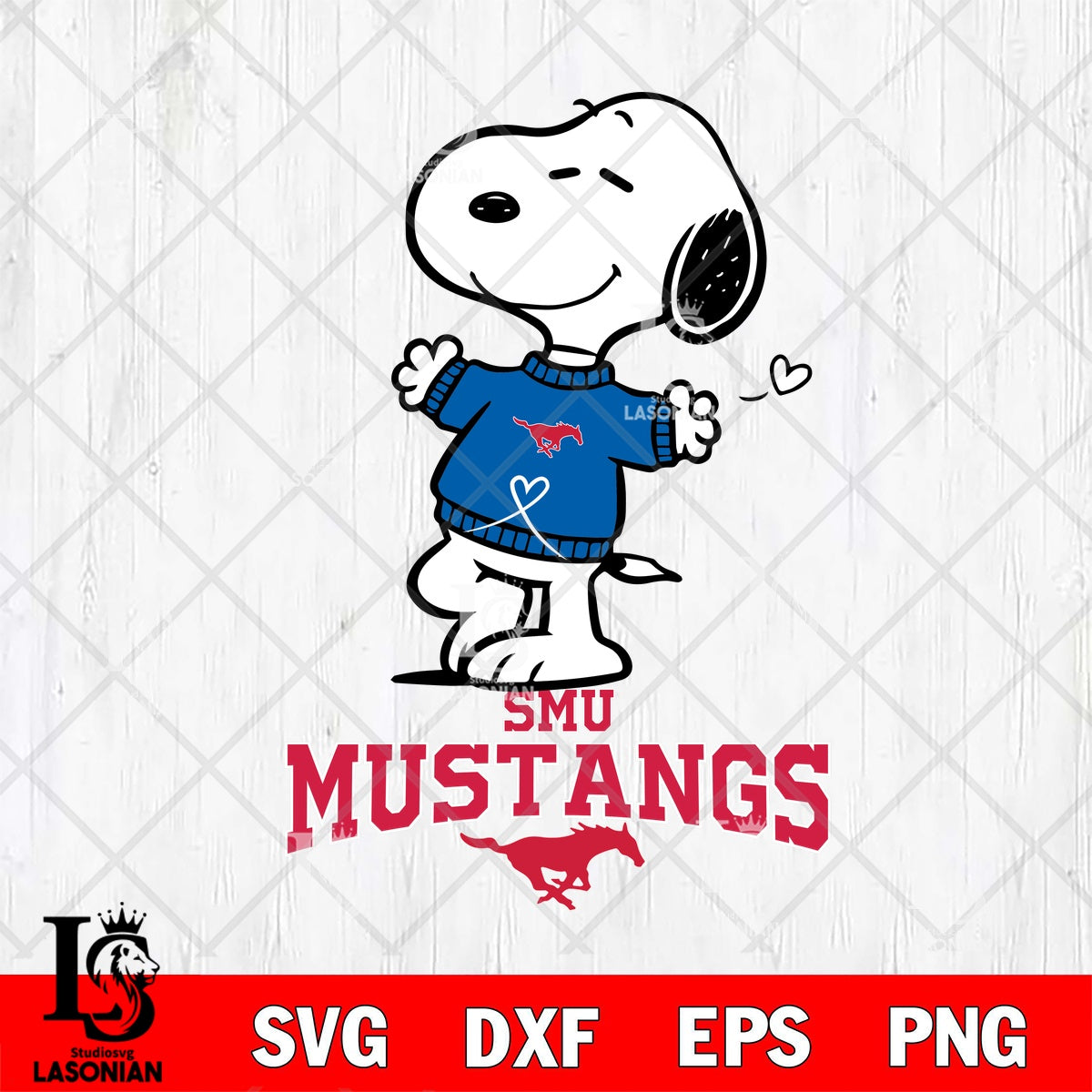 SMU Mustangs snoopy cartoon illustration File cut , Criucut ...
