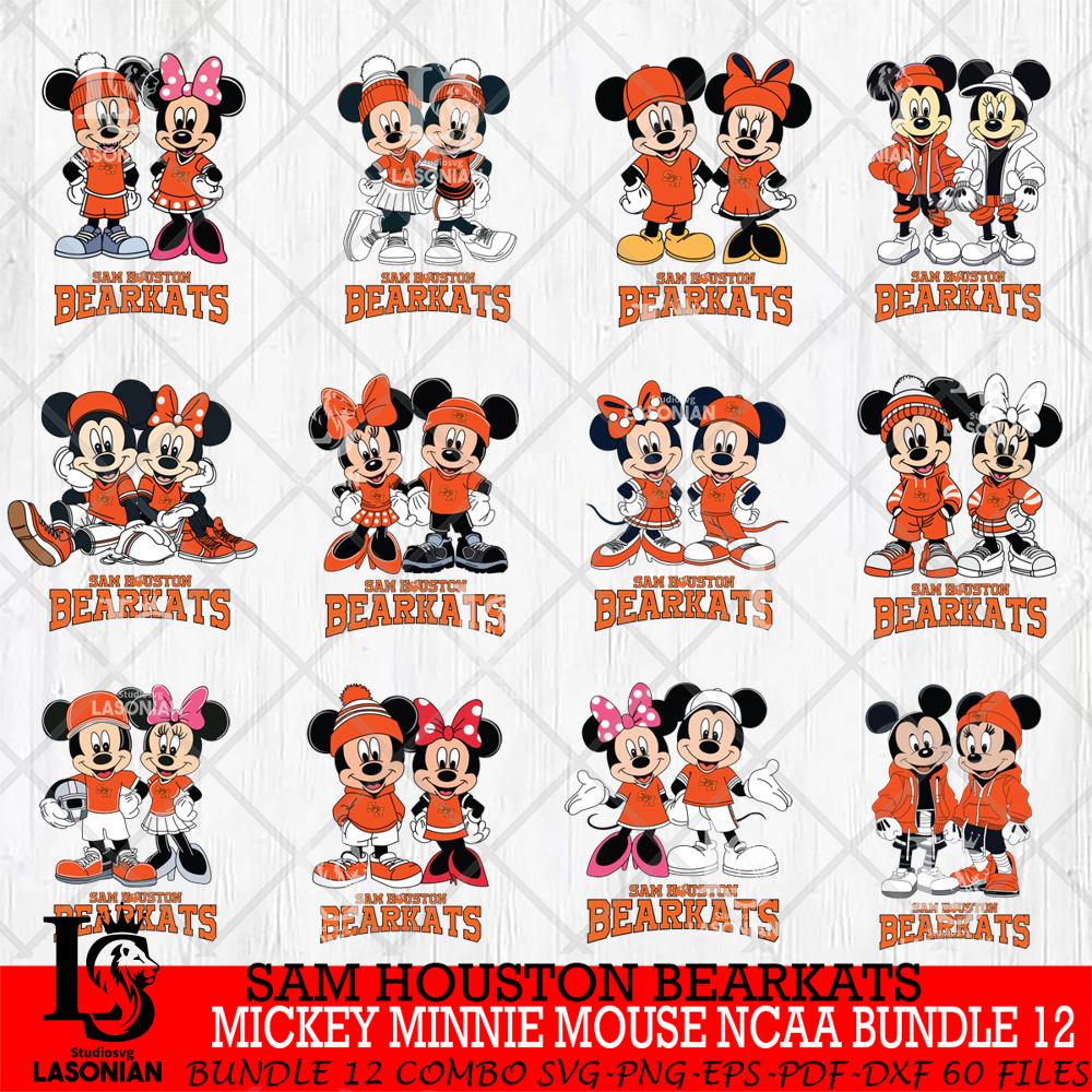 Sam Houston Bearkats Mickey Minnie Mouse NCAA Bundle 12 – lasoniansvg