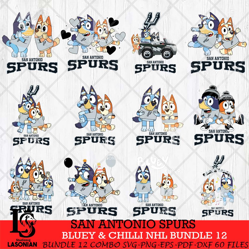 San Antonio Spurs Bluey & Bingo NBA Bundle 12 SVG – lasoniansvg