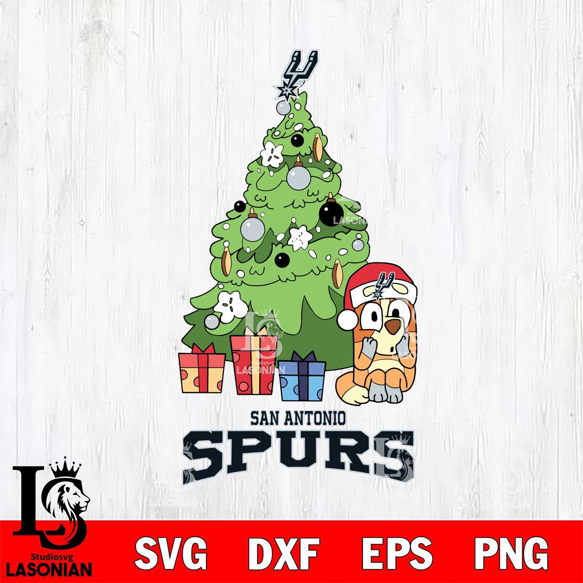 San Antonio Spurs Bluey Chilli Christmas Tree – lasoniansvg