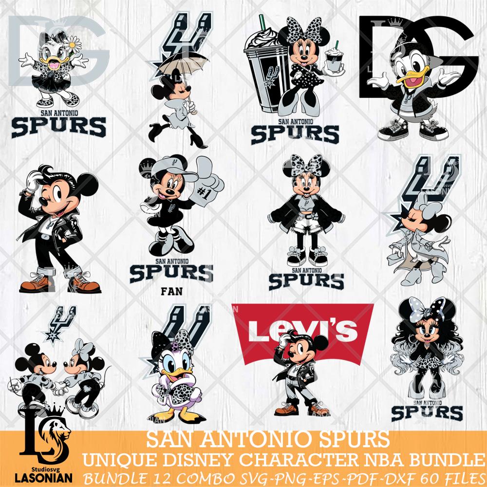 San Antonio Spurs Disney character NBA Bundle 12 – lasoniansvg