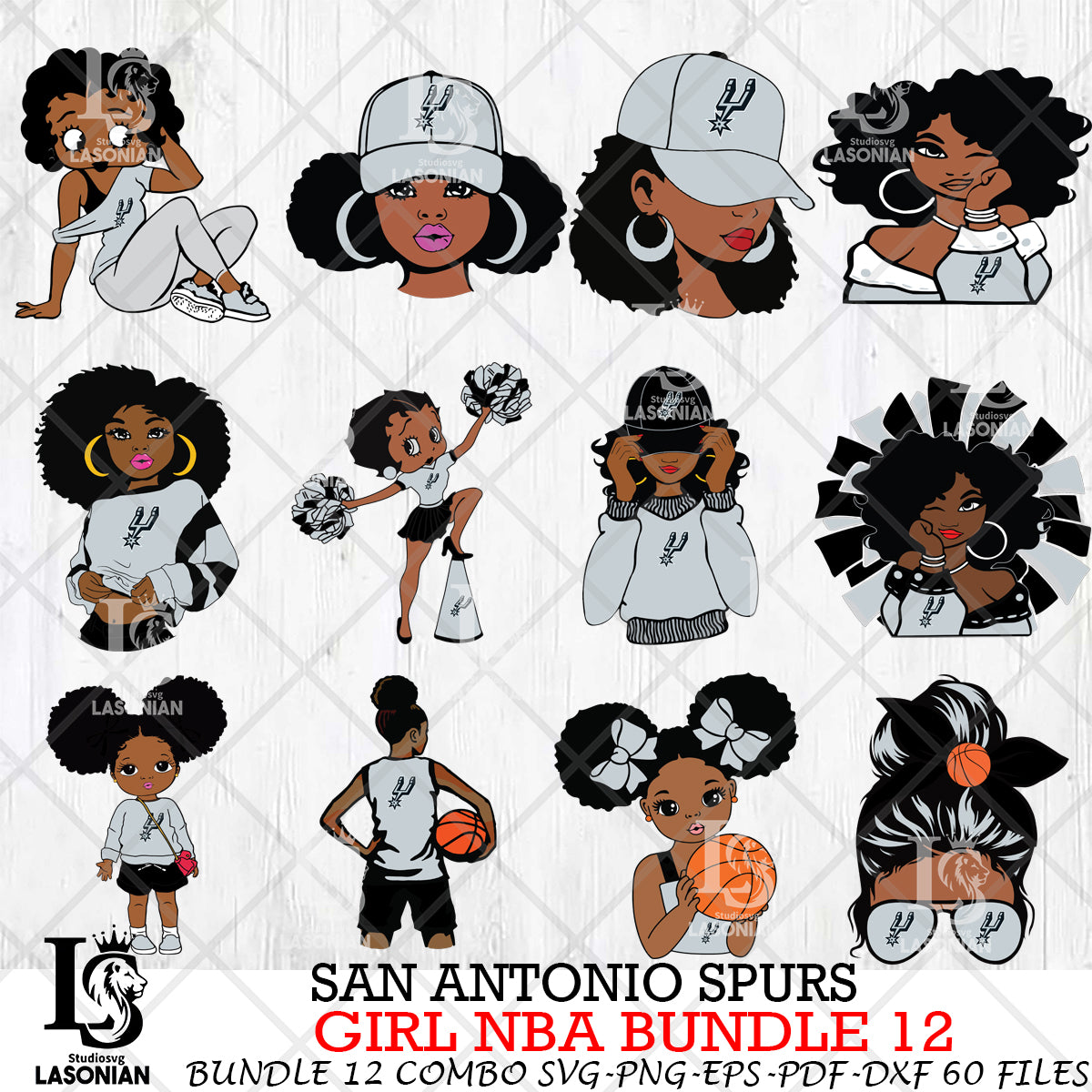 San Antonio Spurs Girl NBA Bundle 12 – lasoniansvg