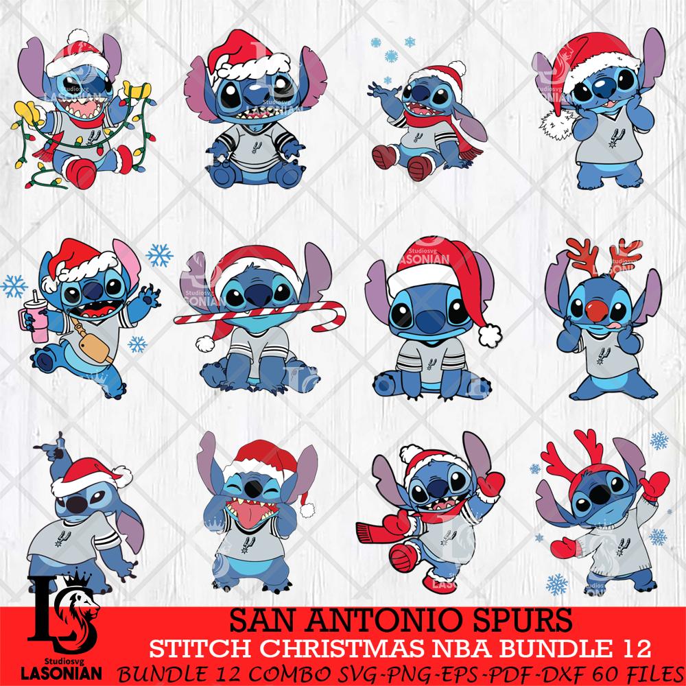 San Antonio Spurs Stitch Christmas NBA Bundle 12 – lasoniansvg