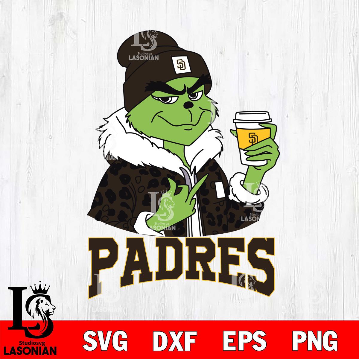 San Diego Padres Boujee Grinch Leopard Christmas – lasoniansvg