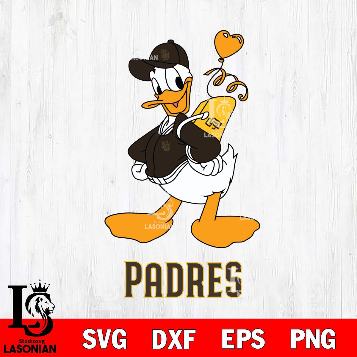 San Diego Padres Donald Duck Heart Baseball – lasoniansvg