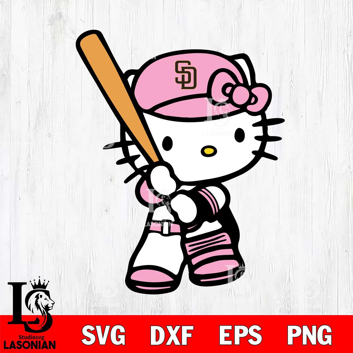 San Diego Padres Hello Kitty Pink Baseball – lasoniansvg