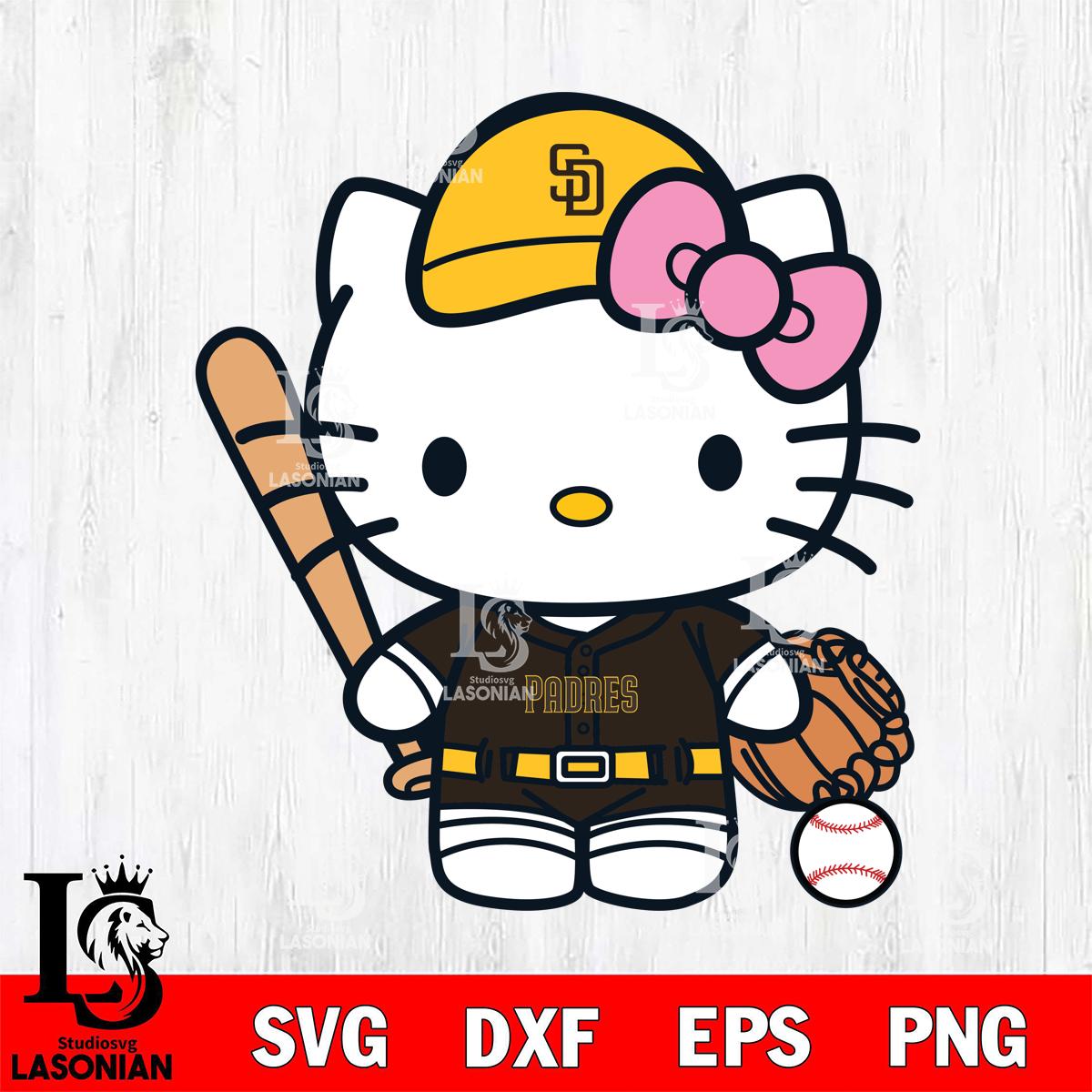 San Diego Padres Hello Kitty Pink Bow Baseball – lasoniansvg