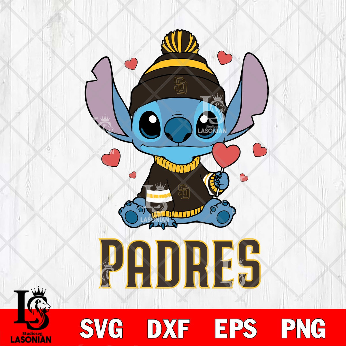 San Diego Padres Stitch Valentine Holding Heart File cut , Criucut ...