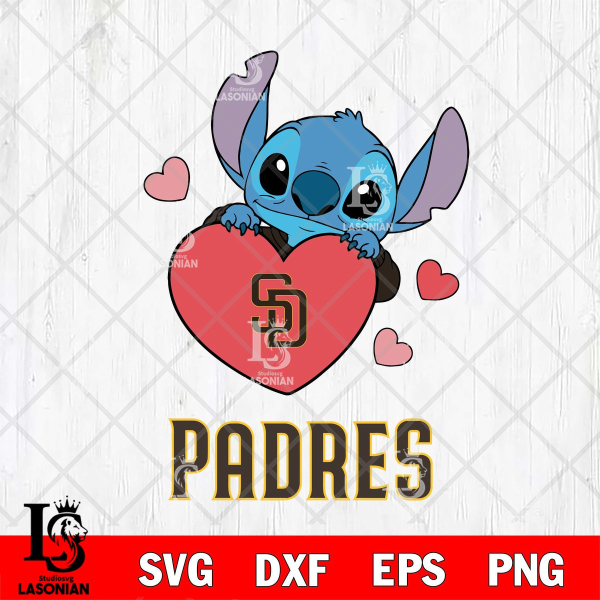 San Diego Padres Stitch hugging heart File cut , Criucut , Digital ...
