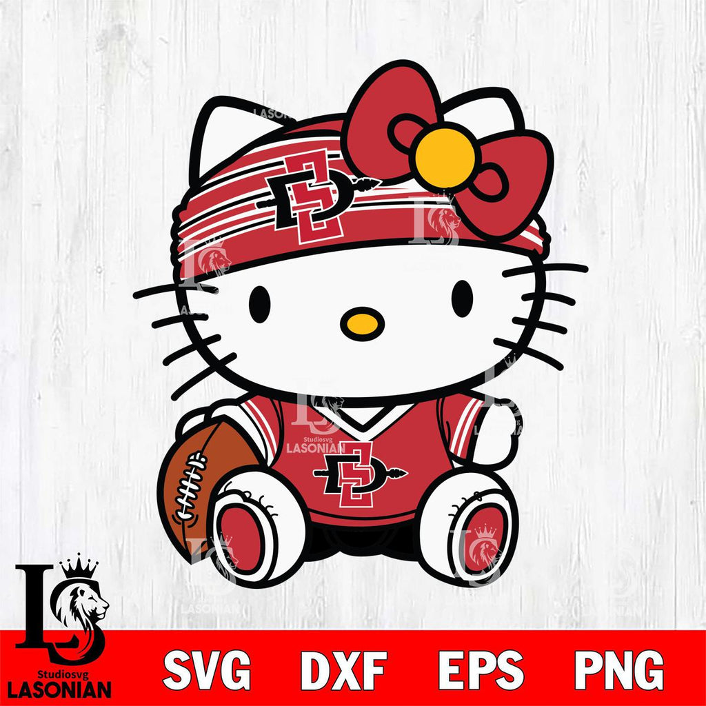 San Diego State Aztecs Cute Hello Kitty Football 12 – lasoniansvg
