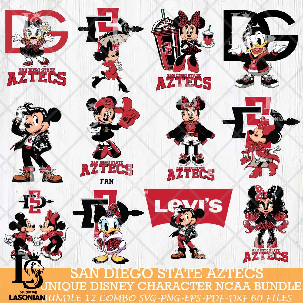 San Diego State Aztecs Disney character NCAA Bundle 12 – lasoniansvg