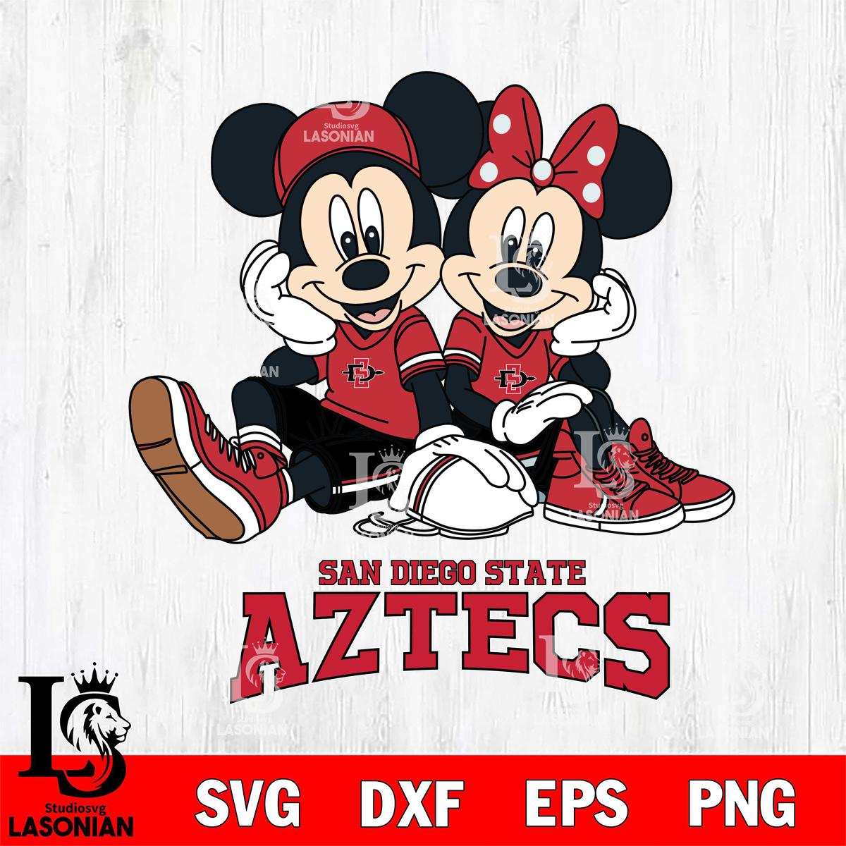 San Diego State Aztecs Mickey Minnie Mouse Football Sit – lasoniansvg