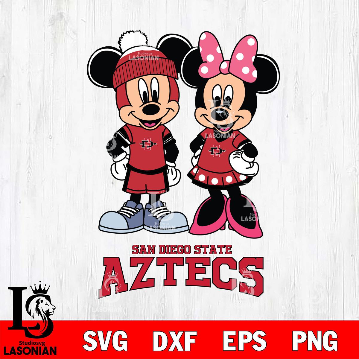 San Diego State Aztecs Mickey Minnie Mouse Pink – lasoniansvg