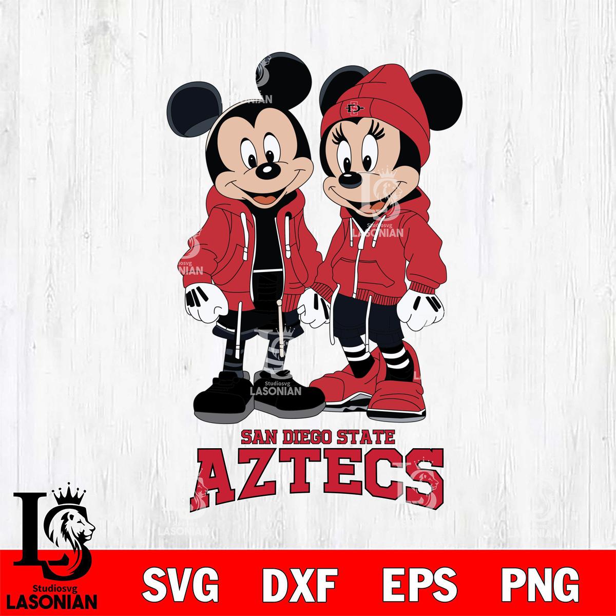 San Diego State Aztecs Mickey Minnie Mouse Rugby – lasoniansvg