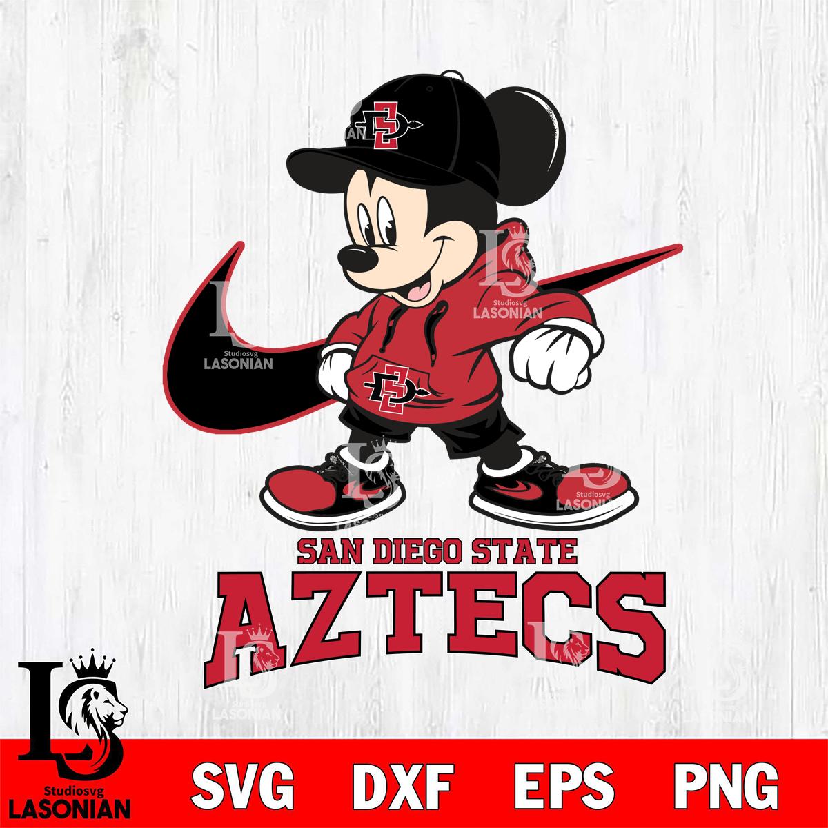 San Diego State Aztecs Mickey Mouse NIKE – lasoniansvg