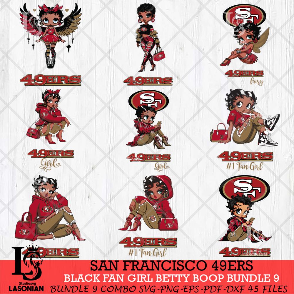 San Francisco 49ers Black Fan Girl Betty Boop Bundle 9 – lasoniansvg
