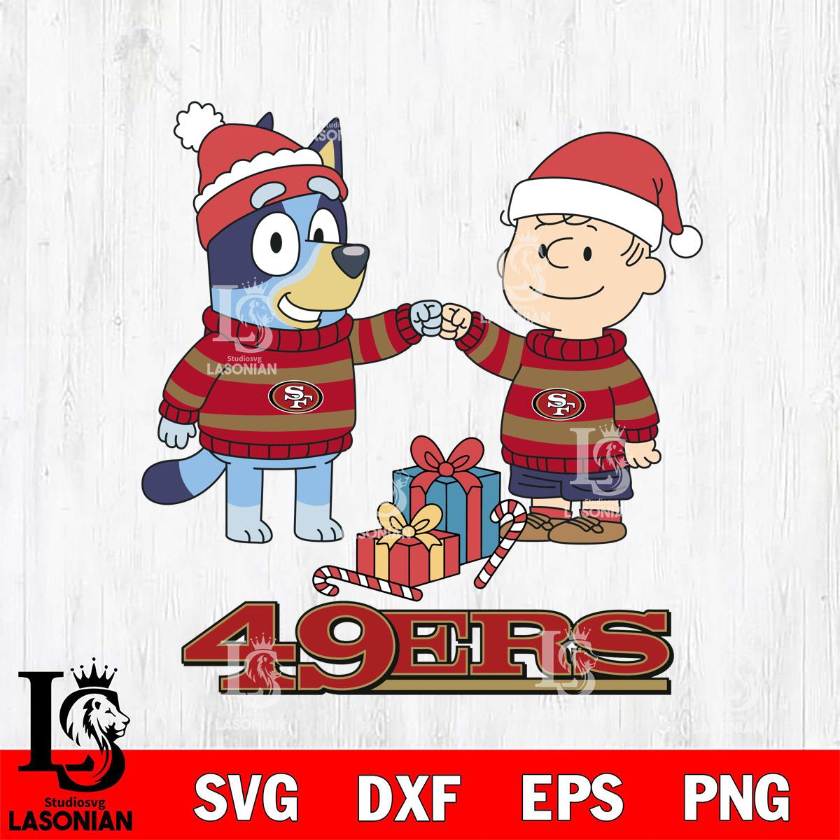 San Francisco 49ers Bluey With Charlie Brown Christmas – lasoniansvg