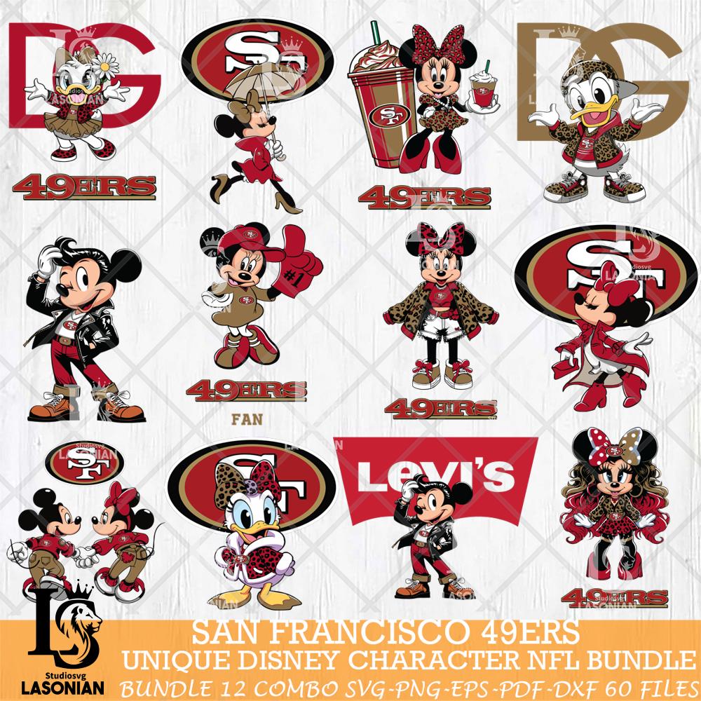 San Francisco 49ers Disney Characters NFL Bundle 12 – lasoniansvg