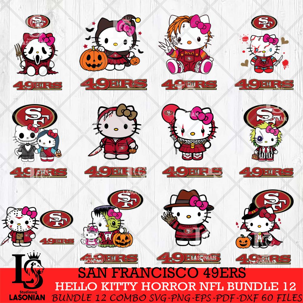 San Francisco 49ers Hello Kitty Horror NFL Bundle 12 SVG – lasoniansvg