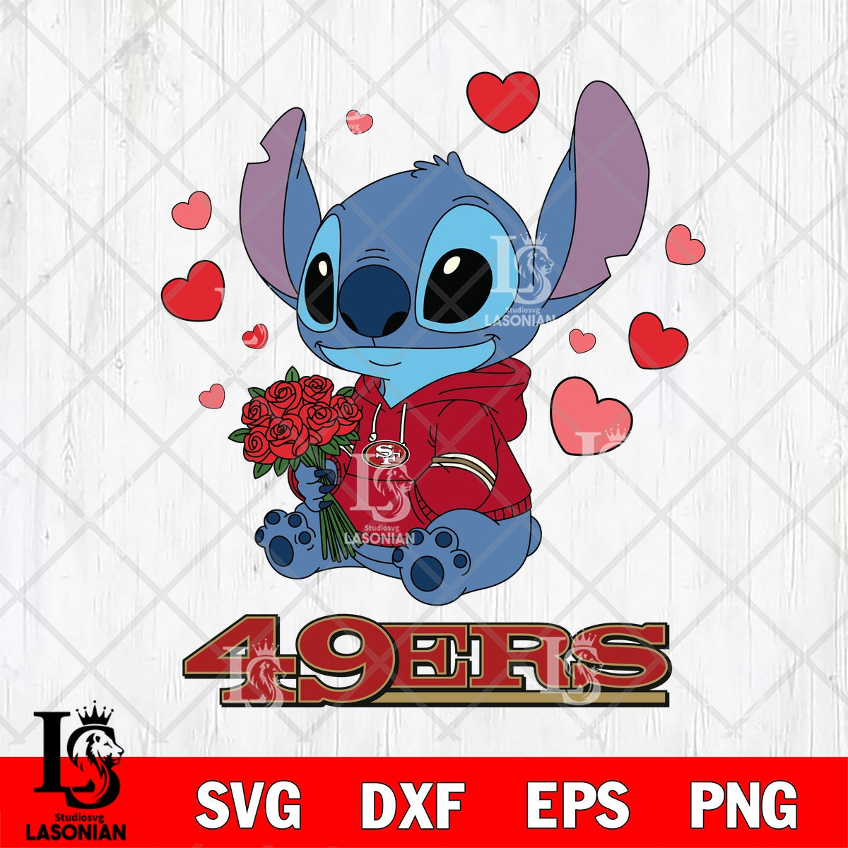 San Francisco 49ers Stitch Rose Digital Download, NFL SVG DXF EPS PNG ...