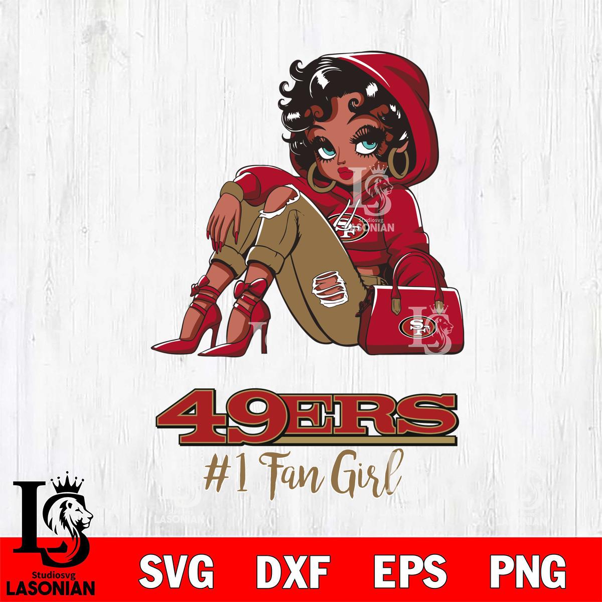 San Francisco 49ers #1 beauty Black Fan Girl – lasoniansvg