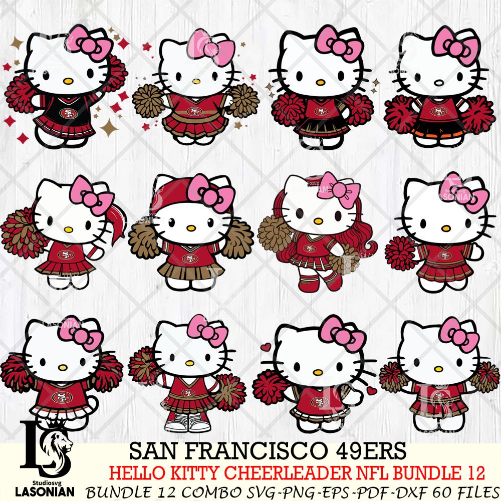 San Francisco 49ers Hello Kitty Cheerleader NFL Bundle 12 SVG – lasoniansvg