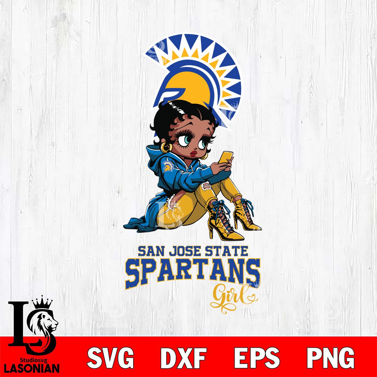 San José State Spartans Beauty Black Fan Girl Football – lasoniansvg