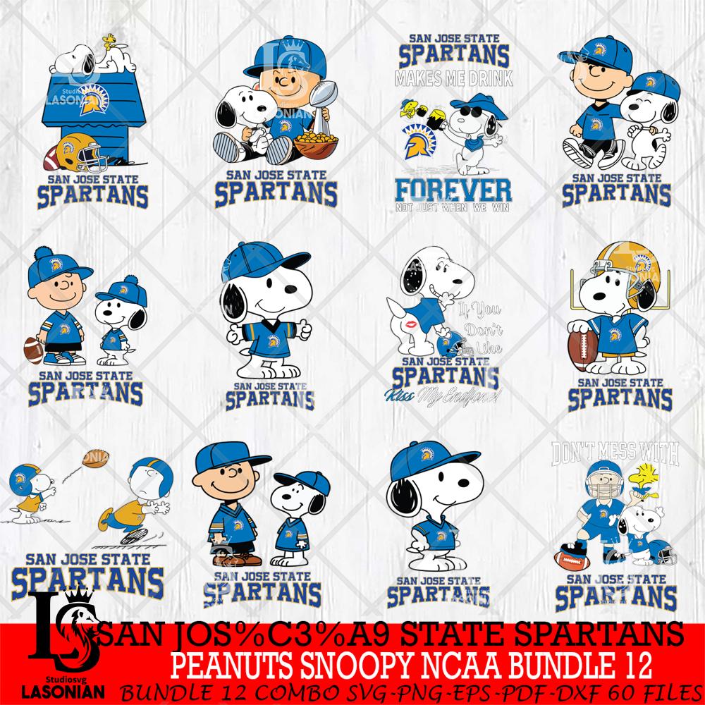 San José State Spartans Peanuts Snoopy Player NCAA Bundle 12 – lasoniansvg