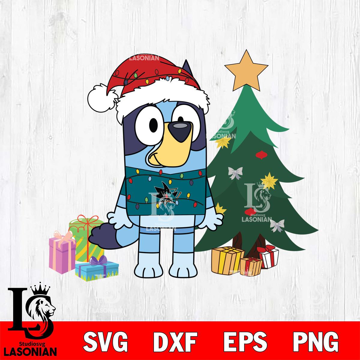San Jose Sharks Bluey Tree Christmas – lasoniansvg