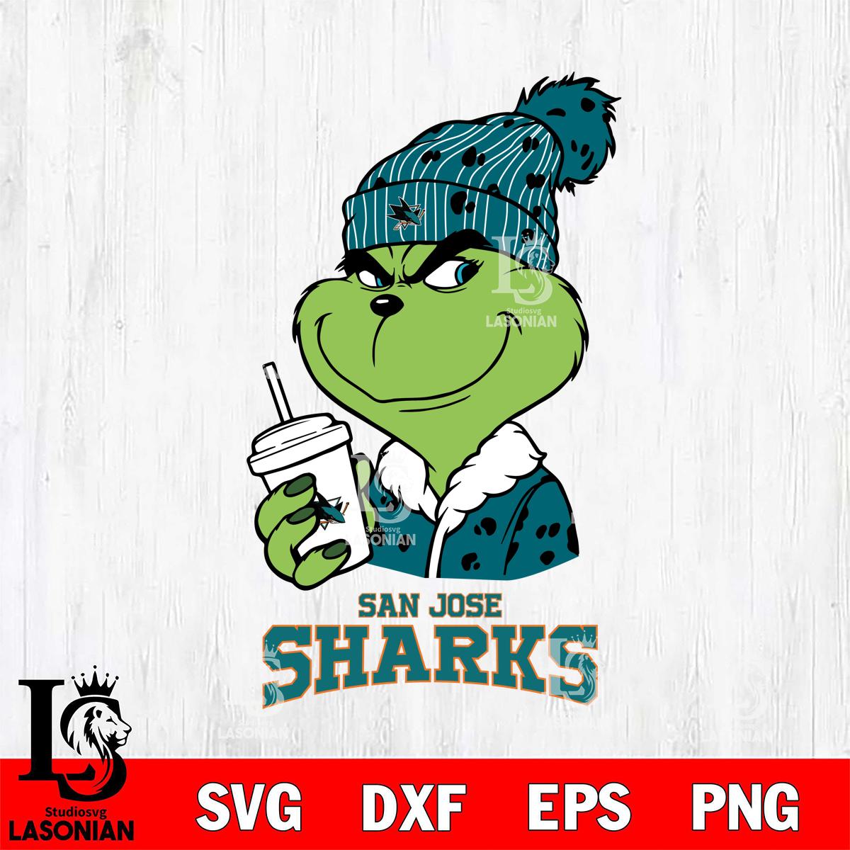 San Jose Sharks Grinch Cofffe Christmas – lasoniansvg