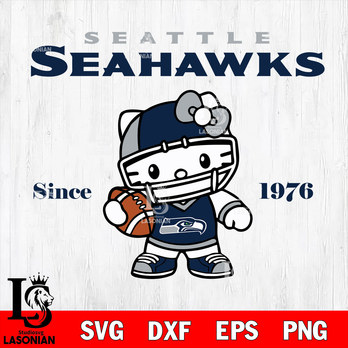 Seattle Seahawks Hello Kitty Since 1976 svg – lasoniansvg