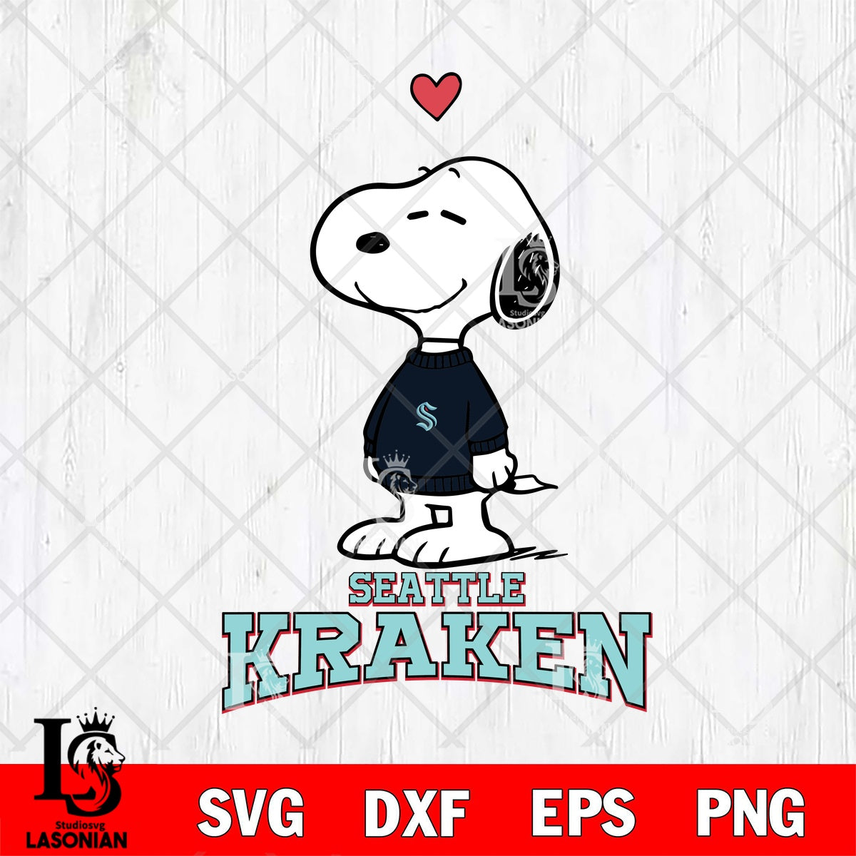 Seattle Kraken Snoopy football valentine File cut , Criucut ...