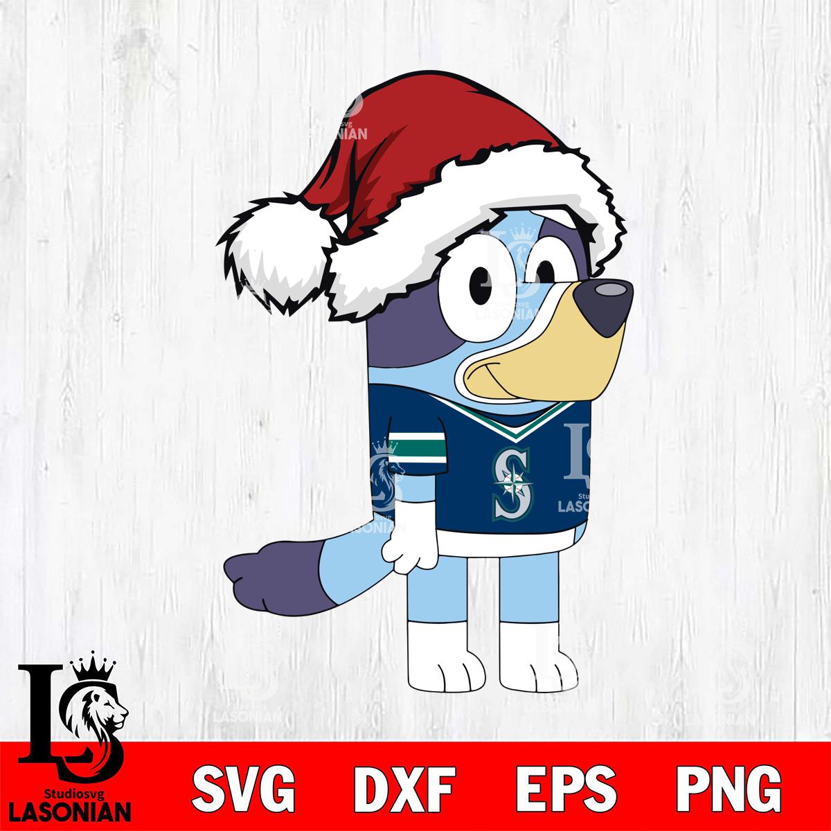 Seattle Mariners Bluey Cartoon Christmas – lasoniansvg
