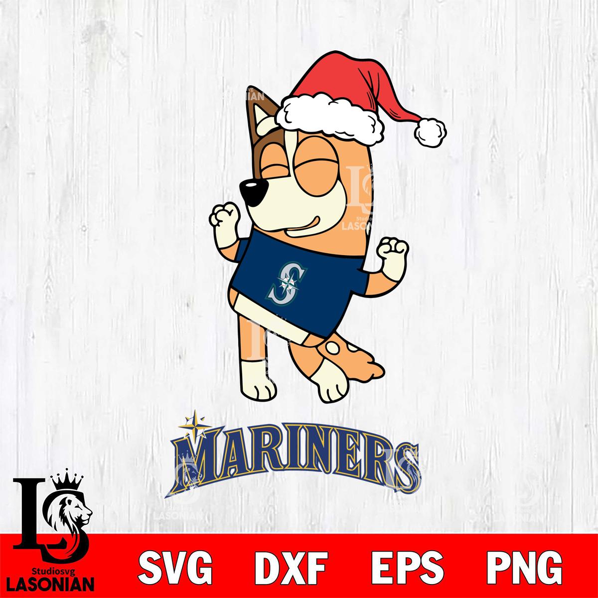 Seattle Mariners Bluey Chilli Happy Christmas – lasoniansvg