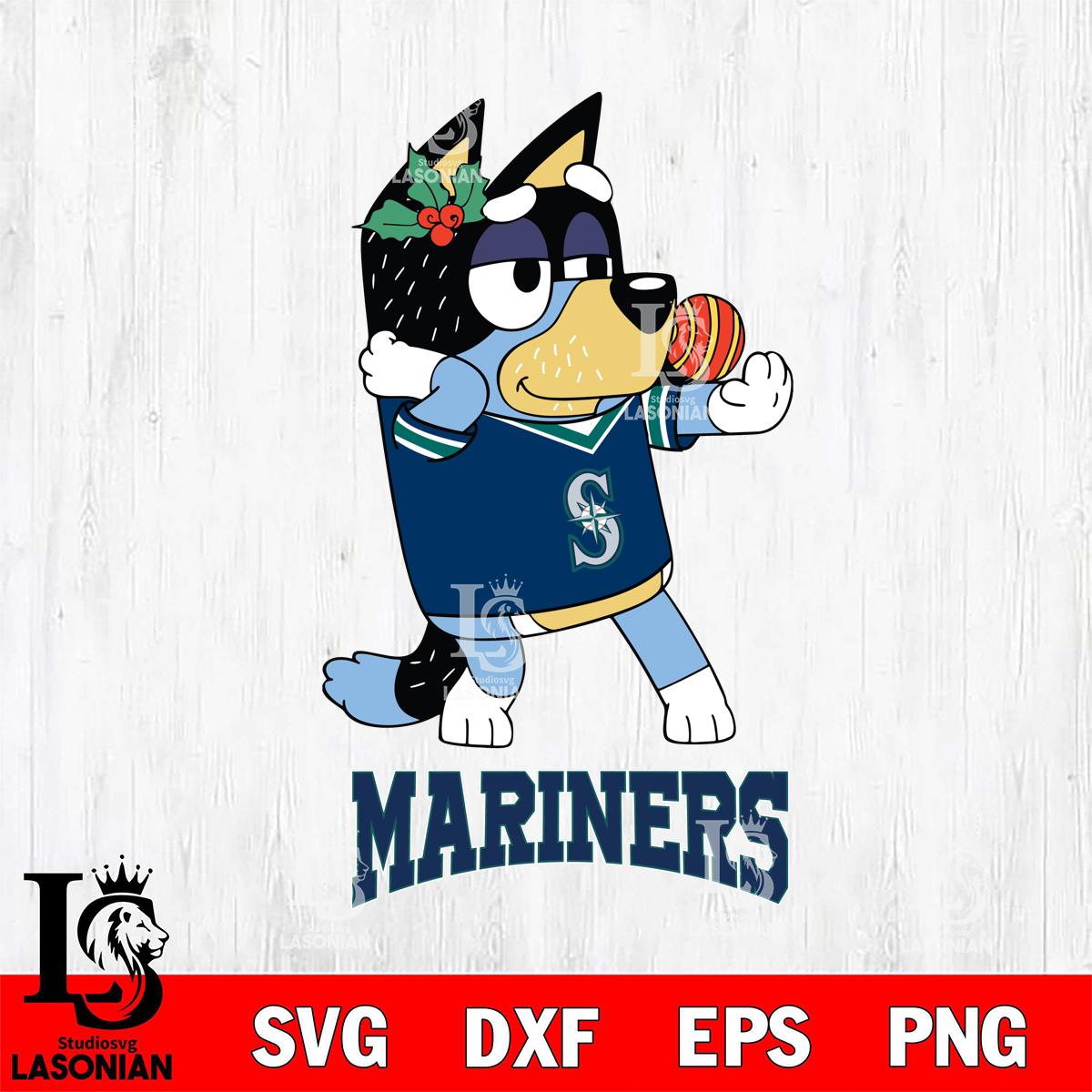Seattle Mariners Christmas Bluey Bandit Heeler – lasoniansvg