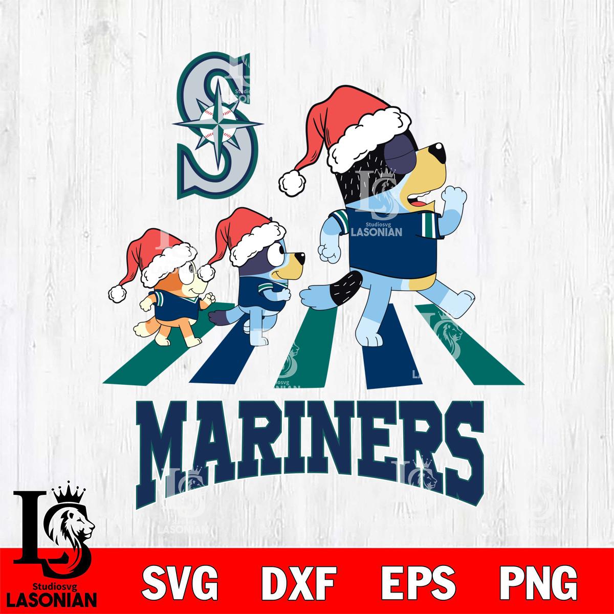 Seattle Mariners Christmas Family Bluey Walking – lasoniansvg