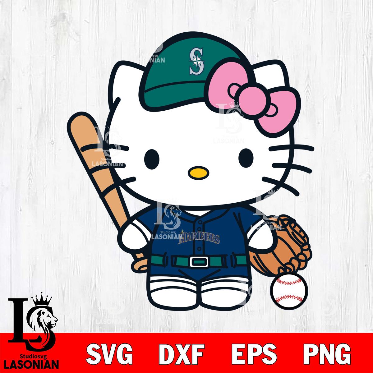 Seattle Mariners Hello Kitty Pink Bow Baseball – lasoniansvg