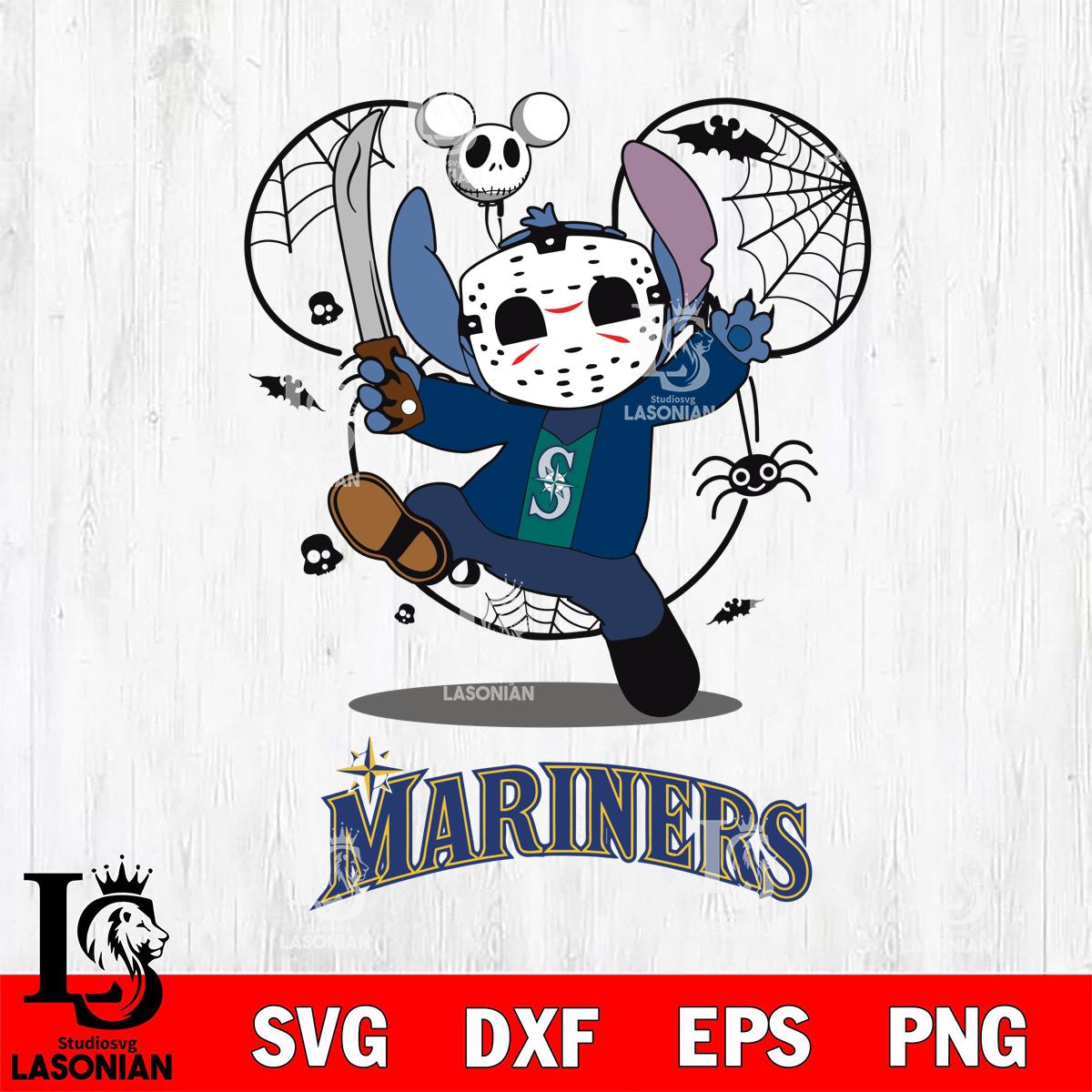 Seattle Mariners Stitch jason voorhees Halloween – lasoniansvg