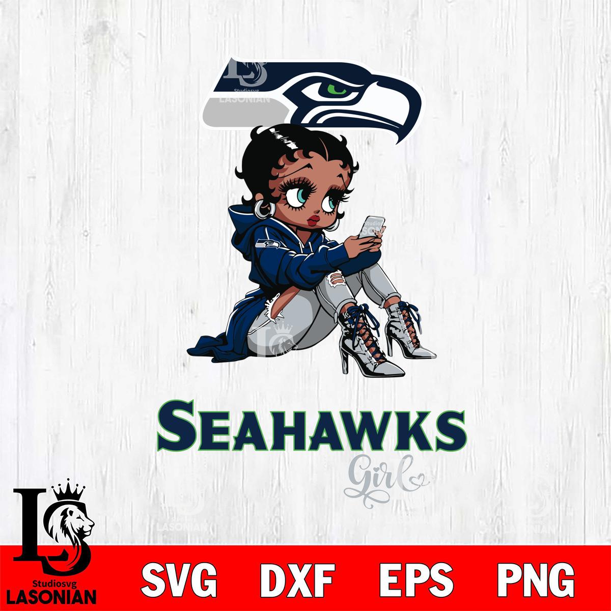 Seattle Seahawks Beauty Black Fan Girl Football – lasoniansvg