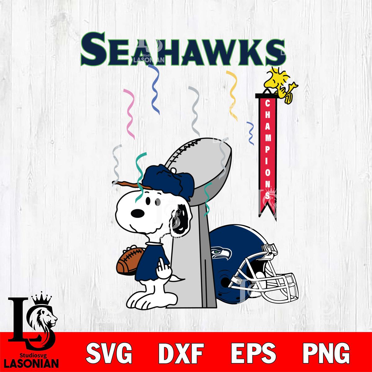 Seattle Seahawks Charlie Brown and Snoopy Super Bowl – lasoniansvg