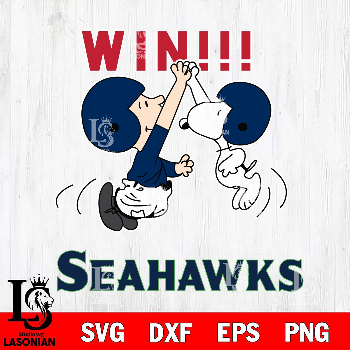 Seattle Seahawks Charlie Brown and Snoopy Win – lasoniansvg
