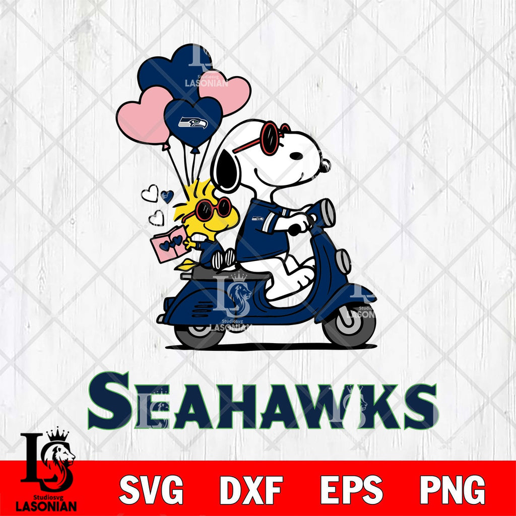 Seattle Seahawks Snoopy and Woodstock Valentine File Cut, NFL SVG DXF ...